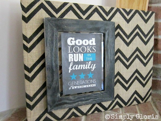 Chevron Burlap & Free Printable - Simply Gloria