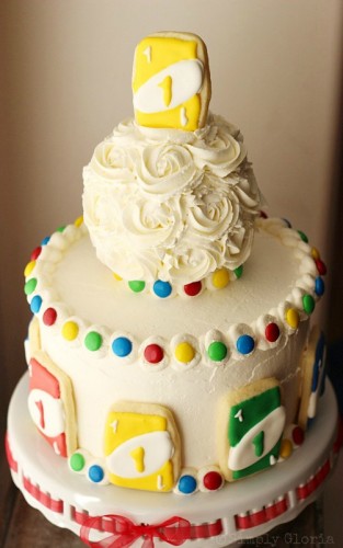 UNO Birthday Cake {With UNO Cookies} - Simply Gloria